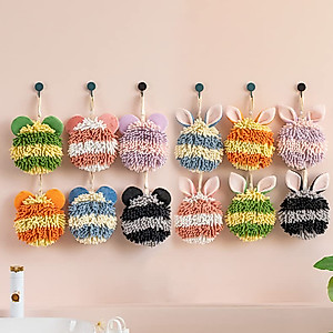 ALSAM 2 PCS Soft Chenille Hanging Hand Towels,Kitchen Hand Towels with Loop,Bathroom Hand Towels Hanging,Quick Dry Cloths for Cleaning,Soft Absorbent Microfiber Hand Towels (Blue)