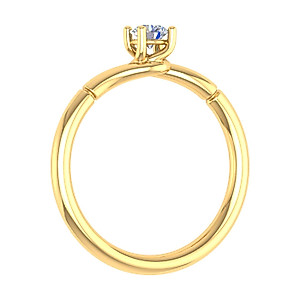 1/4 Carat 4-Prong Set Diamond Solitaire Engagement Ring Band in 10K Yellow Gold (Ring Size 8.25)