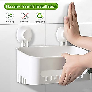 LUXEAR Suction Cup Towel Bar & Suction Cup Shower Caddy