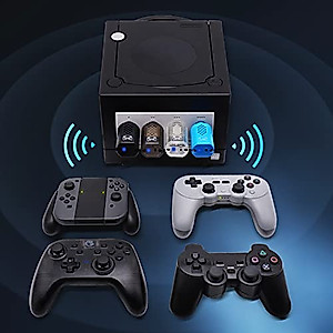 BITFUNX RetroScaler NGC Wireless Controller Adapter - Supports NGC Game Console, Compatible with PS3/PS4/PS5, Xbox One S, Series X/S, Switch Pro Bluetooth Controllers