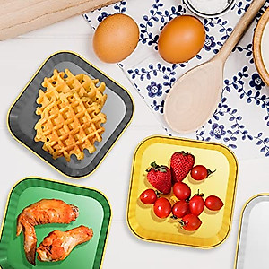 FYY Clear Plastic Plates (4 Pack) 4.9" Reusable Translucent Hard Plastic Plates for Snack, Fruit, Nut, Dessert Plates for Party, Birthdays, Weddings, Home, Small Plates, Multi-Use Dinner Plates