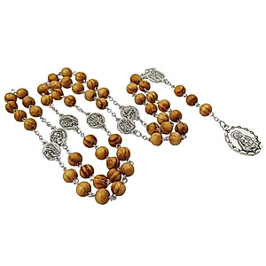 TALISMAN4U Seven Sorrows of Mary Rosary Chaplet Wooden Beads Catholic Jewelry Necklace for Women Men with Rosary Box