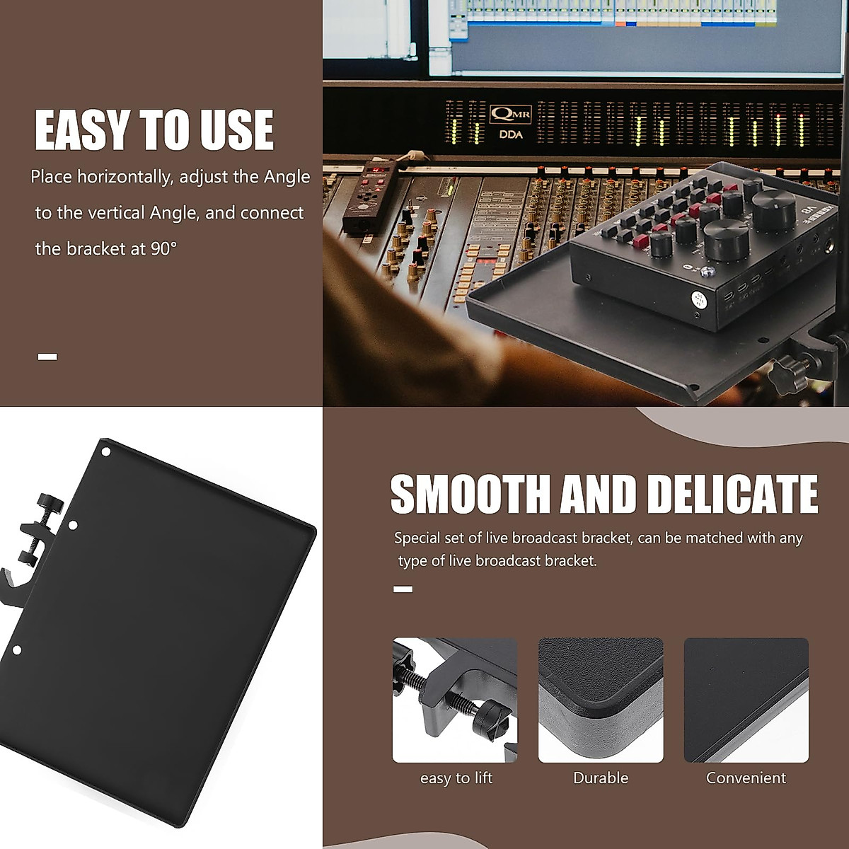 2pcs Universal Sound Storage Tray Live Broadcast Microphone Mic Rack Stand