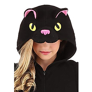 Black Cat Costume for Kids, Cat One-piece Jumpsuit with Tail, Kitty Costume for Boys & Girls for Halloween X-Large