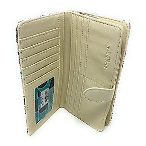 Shag Wear Wild Bird Owl Forest Large Wallet for Women and Teen Girls Vegan Faux Leather 7" Beige