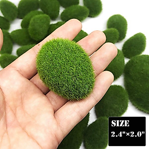 Boagkaah 36 Pieces 3 Size Artificial Moss Rocks Decorative, Green Moss Balls for Floral Arrangements Gardens and Crafting