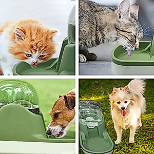 kathson Automatic Cat Water Dispenser 3.8L/1 Gallon Gravity Pet Water Dispenser Dogs Automatic Water Station Large Capacity Water Feeder Drinking Fountain for Cats Dogs Small and Medium Pets Green