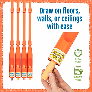 Walkie Chalk PRO Chalk Holder - Stand-Up Chalk Marker Set, 36 Inch Extended Reach, Easy Mark-Ups for Construction Sites, Trade Shows, Warehouses, Retail Planning