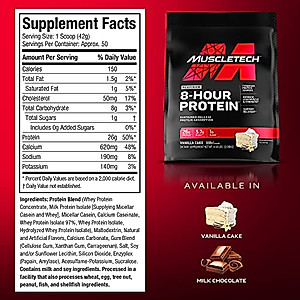 Whey Protein Powder | MuscleTech Phase8 Protein Powder | Whey & Casein Protein Powder Blend | Slow Release 8-Hour Protein Shakes | Muscle Builder for Men & Women | Chocolate, 4.6 lbs (50 Servings)