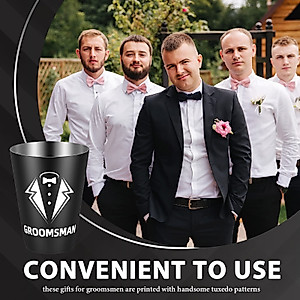 Set of 12 Groomsmen Gifts for Wedding Including 6 Pcs 8 oz Stainless Steel Groomsmen Flask Tuxedo Bachelor Party Favors for Men, 6 Pcs Proposal Groomsman Shot Glasses Groomsman Shot Glasses Cups