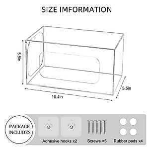 BSSOYAMM Trash Bag Dispenser, Acrylic Trash Bag Holder, Adhesive Plastic Bag Organizer Wall Mounted, Garbage Grocery Bag Roll Holder for Kitchen