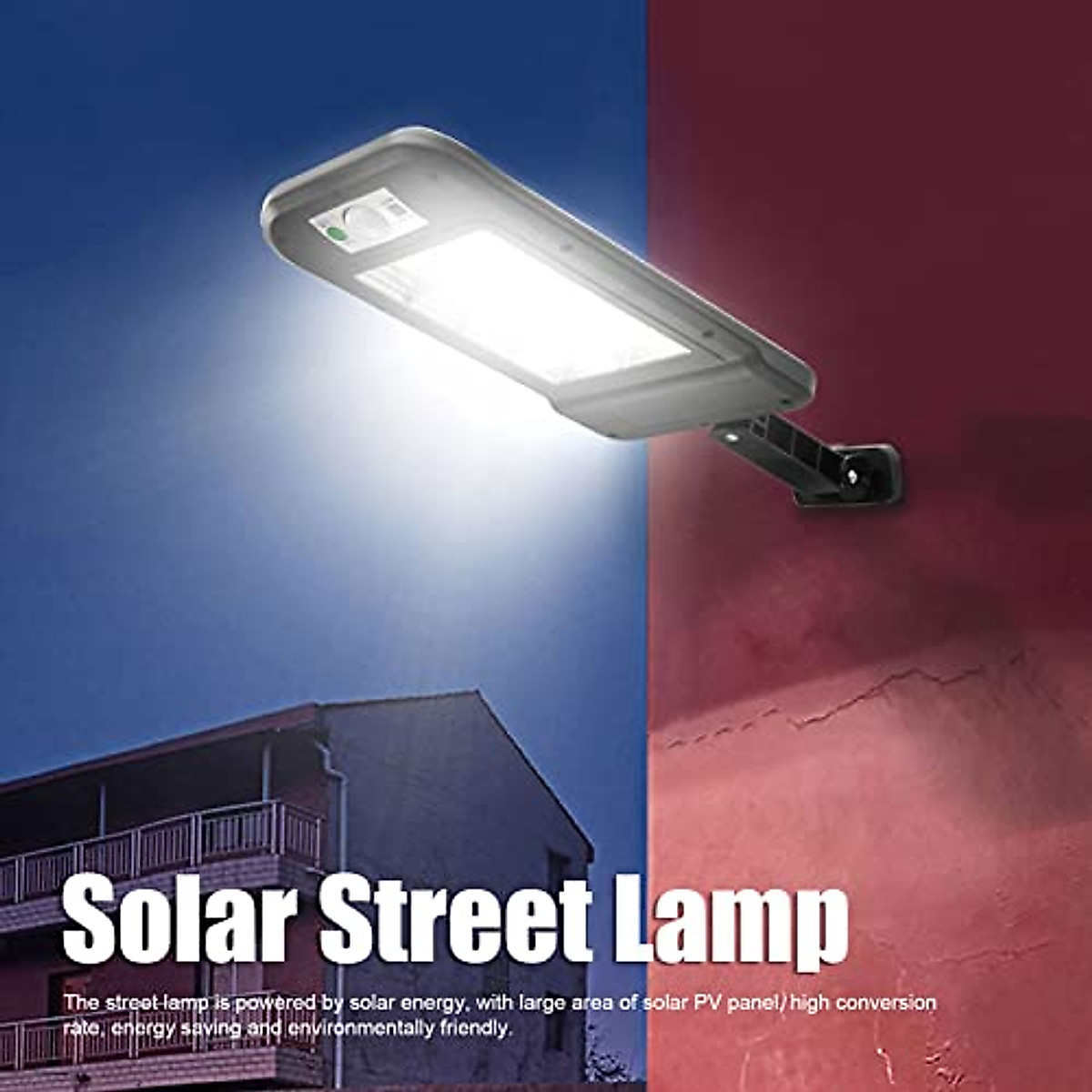 Solar Powered Street Lamp, Human Body Induction Wall Lights, Outdoor Waterproof Remote Control LED Wall Light, Sensitive Motion Detection Function for Backyard Garden Garage