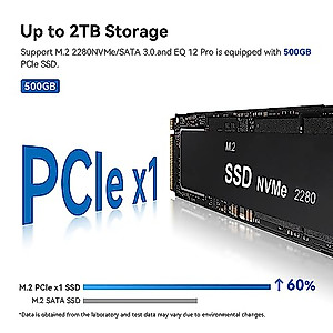 Beelink Dual 2.5GbE Network- Triple 4K Displays- 16GB DDR5 Mini PC, Intel 12th Core i3 N305 EQ12 Pro Support AV1 deconding, 500GB PCIex1 SSD, WIFI6, BT5.2, Office, Openwrt Mini Computers Grey