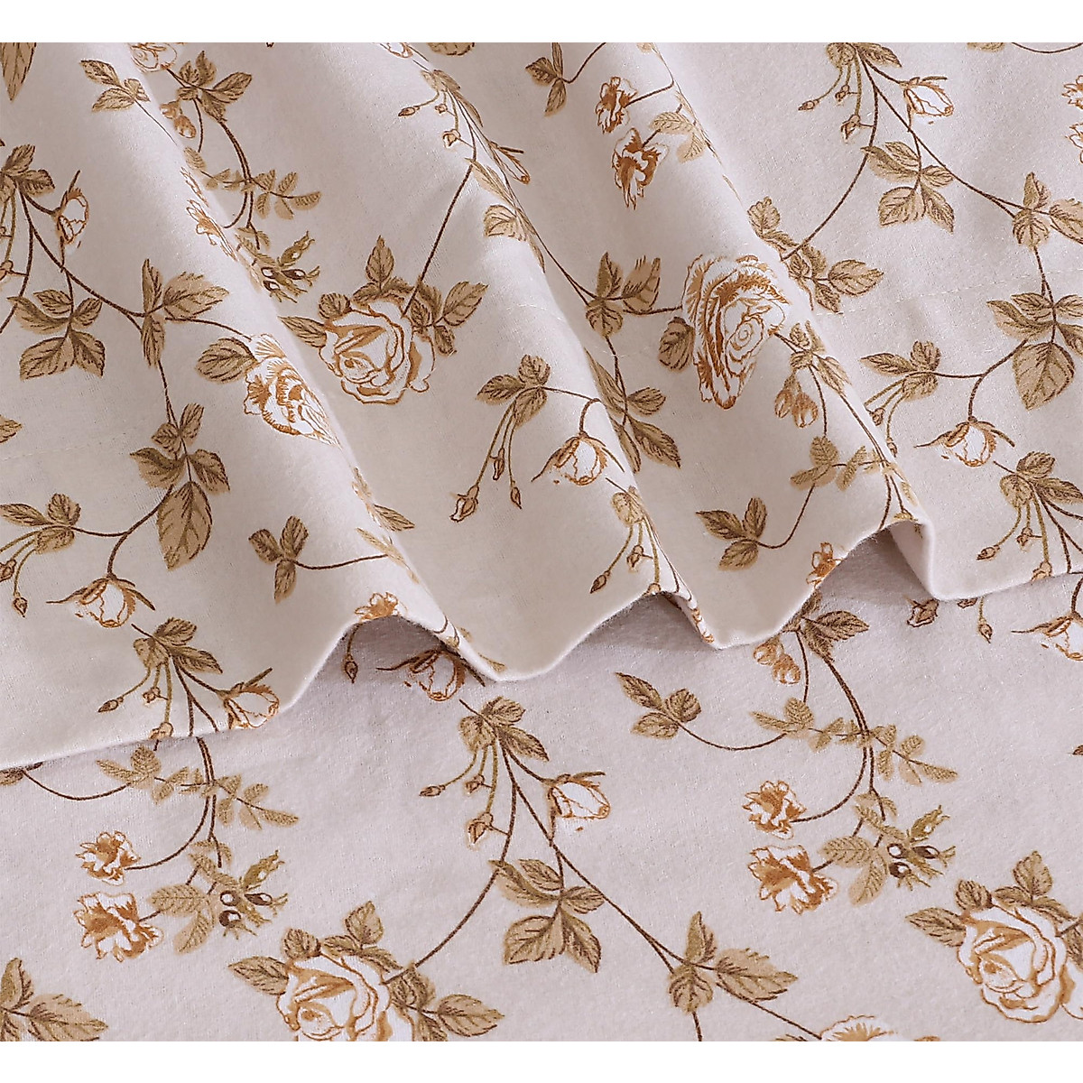 RUVANTI Flannel Sheets Full Size - 100% Cotton Double Brushed Bed Sheets Set, Deep Pockets 16 Inches, All Seasons Breathable & Extra Soft Full Sheets, Warm & Cozy, 4 Piece, Dazzale