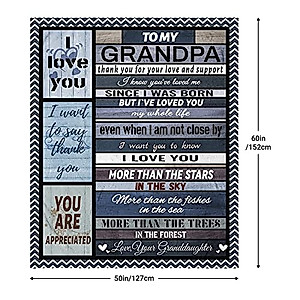 Cobakuey Grandpa Gifts from Granddaughter,Fathers Day Unique Gifts for Grandpa,Grandpa Birthday Gifts,Grandpa Throw Blanket,Best Gifts for Grandpa,Christmas Thanksgiving Gifts for Grandpa 60"x50"