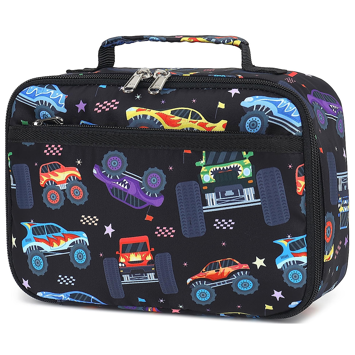 CAMTOP Monster Truck Kids Lunch Box Boys Girls Insulated Lunch Cooler Bag Reusable Lunch Tote Kit for School Travel
