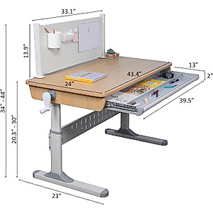 ApexDesk Height Adjustable Study Desk 43" with Drawer & Chair (Desk and Chair Bundle – KD Series Grey)