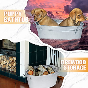 Gerrii 4 Pcs Beverage Tub 24L 6.5 Gallon Ice Buckets Beverage Galvanized Bucket Party Drinking Bucket with Handles Large Ice Drinking Bucket for Party Wedding Bar Wine Beer Champagne Bottle Cooler