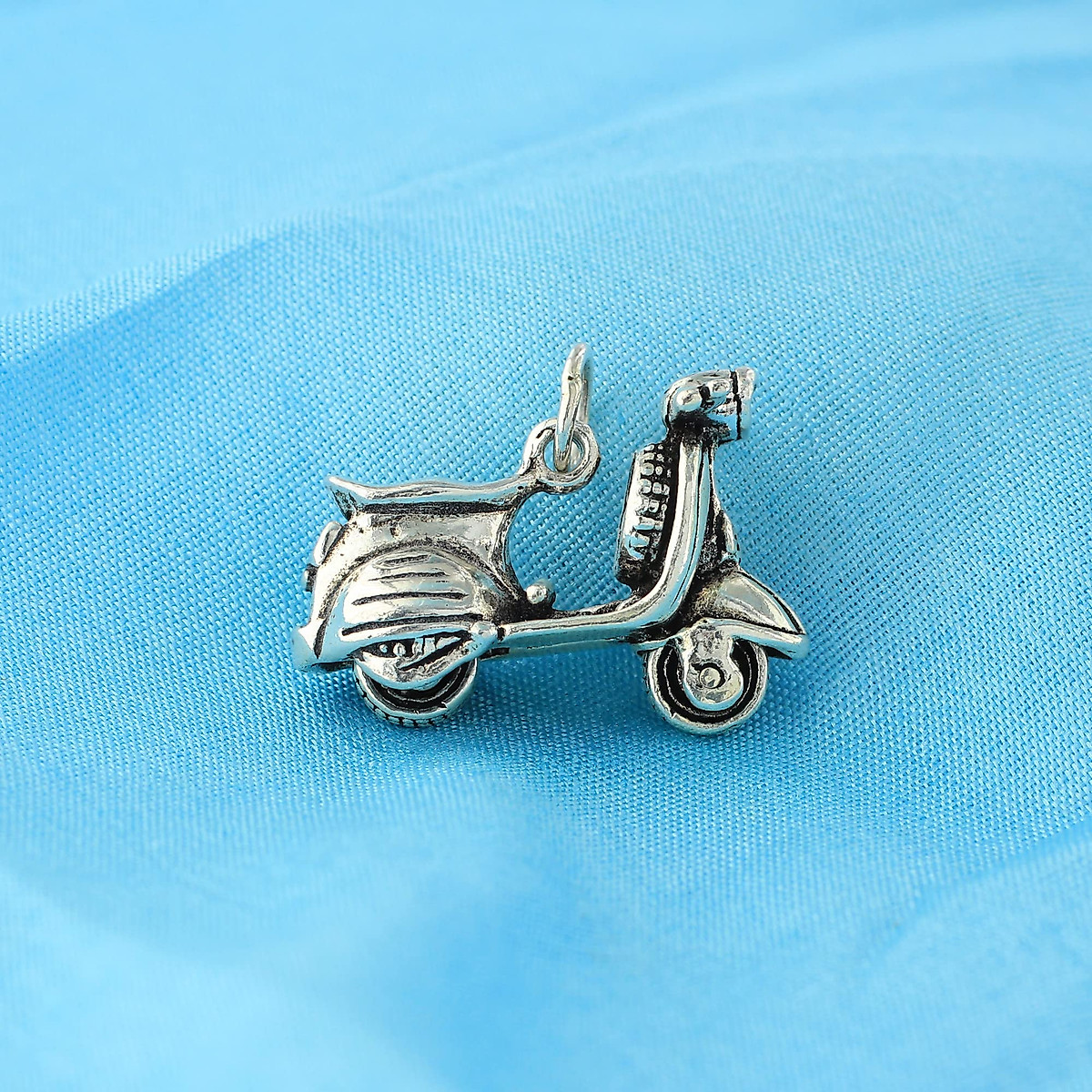 Gem Avenue 925 Sterling Silver Vespa Motor Scooter Charm Pendant for Women