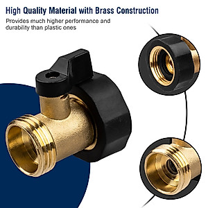 Nraxiot 2PCS Garden Hose Shut Off Valve, Durable Hose Shutoff Valve，Premium 3/4 Brass Shut Off Valve for Garden Hose，Water Hose Shut Off Valve for Household Cleaning