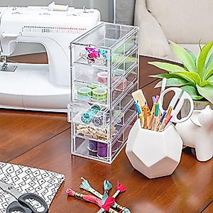 Richards Homewares Clearly Chic Slim Organizer, Large 6-Drawer, Clear