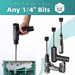 Bluelans Helix Paint Mixer Drill Attachment Epoxy Mixer Paddle Mixer for Plaster Mixer Used with Drill to Mix Plaster, Render Whisk, Paint Whisk, Cement, Jointing Compound Mixer White