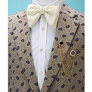 Knighthood Brooch Pin Gold and Black Enamel and Set of Hanging Chain Detailing Formal Brooch Suit Stud Lapel Pin