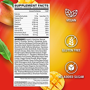 EHP Labs OxyShred Pre Workout Powder - Preworkout Powder with L Glutamine & Acetyl L Carnitine, Energy Boost Drink - Mango, 60 Servings