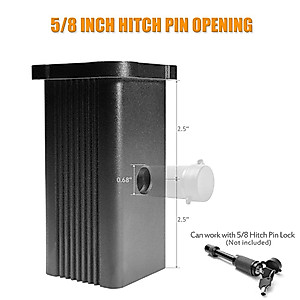 SnowyFox Heavy Duty Hitch Receiver Reducer 2-1/2 (Class V) to 2 inches (Class III and IV) Hitch Adapter Convertor Towing Mount Sleeve Extender for Bike Rack Cargo Carrier