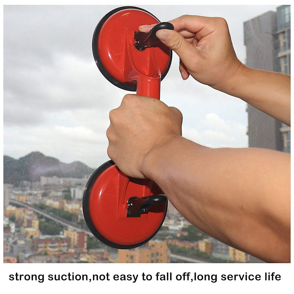 VICHUNHO Glass Lifting Suction Cups Heavy Duty Vacuum Aluminum Alloy Handle Holder to Lift Large Glass/Floor Gap Fixer/Tile Lifter/Moving Window,Mirror/Windshield Removal & Install Tool