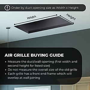 Fits 24" x 8" Duct Opening Steel Adjustable Air Supply Grille by Handua | Register Vent Cover Grill for Sidewall and Ceiling | White | Outer Dimensions: 25.75" X 9.75"