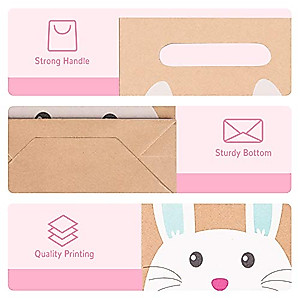 DECORLIFE 21PCS Easter Treat Bags, Easter Goodie Bags for Kids Eggs Hunt, Gift Bag with Handles, Paper Bags Bulk for Party Favors