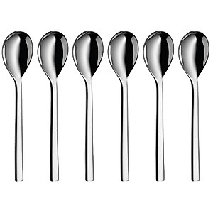 WMF Coffee Beaker Spoon Set 6-pcs. Nuova, Stainless Steel, Silver, 9.5 x 18.2 x 5.5 cm