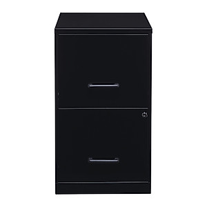Lorell 14341 18 Deep 2-Drawer File Cabinet, Black