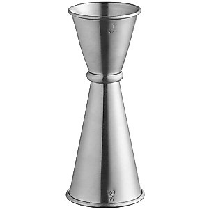 Pack of 4 Tiki Glasses 13 oz. with 1 oz. & 2 oz. Stainless Steel Japanese Jigger for Bartending - Unique Glasses for Cocktail, Juice, Lemonade, Water (Set of 4 Glassware + 1 Japanese Jigger)