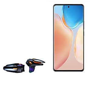 BoxWave Gaming Gear Compatible With vivo X70 Pro+ - Touchscreen QuickTrigger Auto, Trigger Buttons Autofire Gaming Mobile FPS - Jet Black