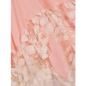 Baby Girls Long Sleeve Winter Ribbed Knit Dress Lace Layered Ruffle Dress for Christmas Holiday (Pink, 12-24M)