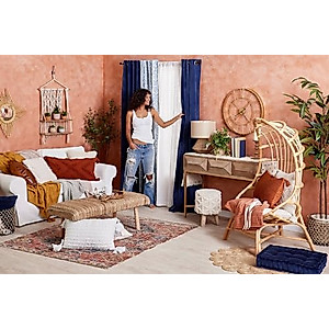 Indigo Ink - Full Size Sheet Set, 4-Piece Boho Floral Damask Patterned Bedding, Soft & Wrinkle Resistant (Tufted Medallion Collection, Grey)