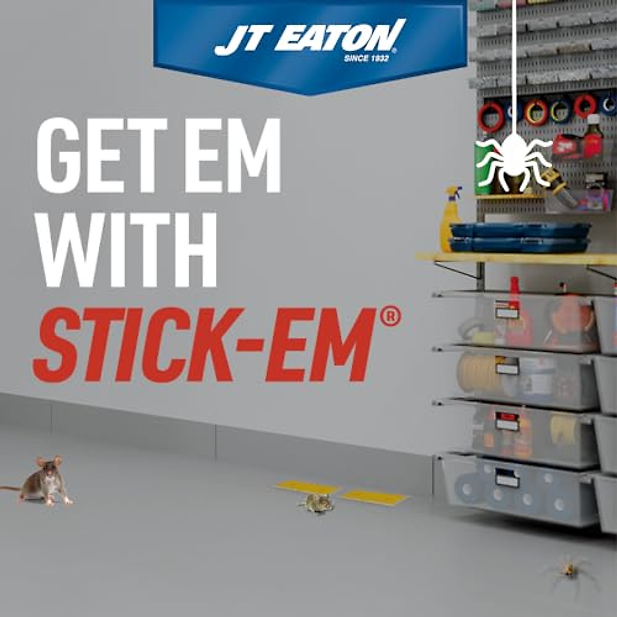 JT Eaton 154 Stick-Em Mini Mighty Glue Boards - Heavy Duty, No-Mess, Child & Pet Safe, 2-Pack
