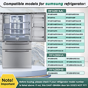 Upgraded DA97-08406A, DA97-08406B/C Refrigerator Door Bin Shelf Replacement for samsung RF4287/RF4289 Right Side Door, Replace AP4578480, 2051375, PS4175803, EAP4175803, DA63-05392B/A, DA63-05391