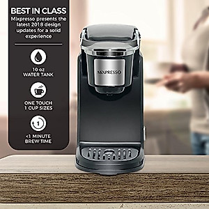 Mixpresso Single Cup Coffee Maker | Personal, Single Serve Coffee Brewer Machine, Compatible with Single-Cups | Quick Brew Technology, Programmable Features, One Touch Function (Black)