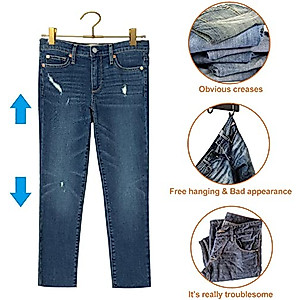 Koobay 11.8" Gold Pants Trousers Bottom Hangers, 20PACK, Clips Trouser Hangers Closet Wardrobe Organization Exhibition Display