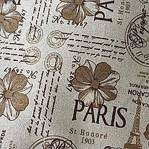 Sheicon Paris Eiffel Tower Print Fabric by The Yard 60" Wide French Romance Vintage Decorative Fabric for DIY Projects and Tablecloth Making Color Tower Sunflower Size 1 Yard