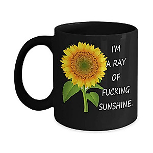 I'm A Ray Of Fucking Sunshine | 11oz Funny Black Coffee Mug | I am a Ray of FcKing Sunshine Cup Mugs | Gifts for Her Men Women Wife Husband