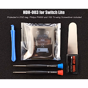ElecGear 1 x Replacement Battery for Nintendo Switch Lite Console, HDH-003 Internal Rechargeable Li-ion Battery for Switch Lite HDH-001, 3.8V 3570mAh 13.6Wh with Repair Tool Kit