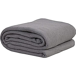 EUROTEX 100% Cotton Blanket Diamond Weave King 108 x 90 inches - Summer Lightweight Soft Breathable Blanket - Perfect for Layering for Couch Bed Sofa - Elegant Home Decoration, Light Grey