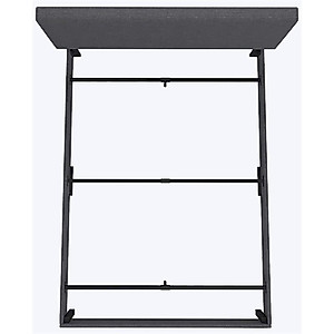 DHP Janford Upholstered Platform Bed with Modern Vertical Stitching on Rectangular Headboard, Full, Gray Linen