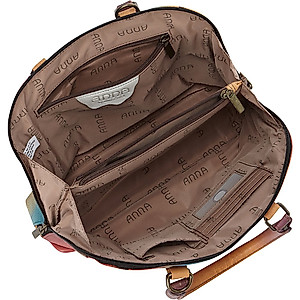 Anna by Anuschka, Handpainted Leather Medium Zip-around Satchel,bird On Branch