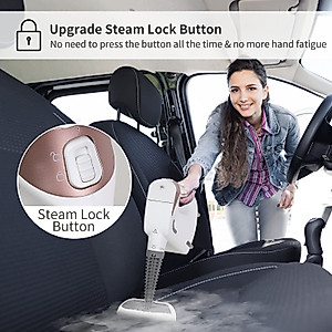Handheld Steam Cleaner, Handheld Steamer for Cleaning, with Steam Lock Button for Hands-free Steaming, Continuous Steam with Unlimited Use Time, 120℃, for Home Furniture Upholstery Sofa Grout Tile