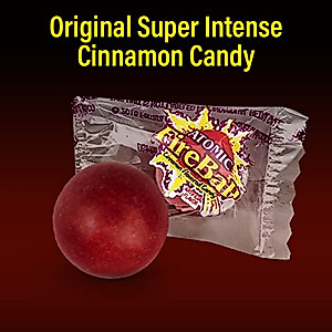ATOMICFireballs – Sweet and Spicy Bulk Candy – Medium Size Individually Wrapped Hard Candy – Halloween Candy Bulk – Pack of 2 LB, Red Candy – Fireball Candy Bag with Intense and Fiery Cinnamon Flavors